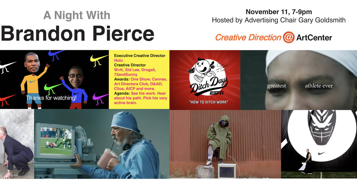 A Night With Brandon Pierce - ArtCenter College of Design